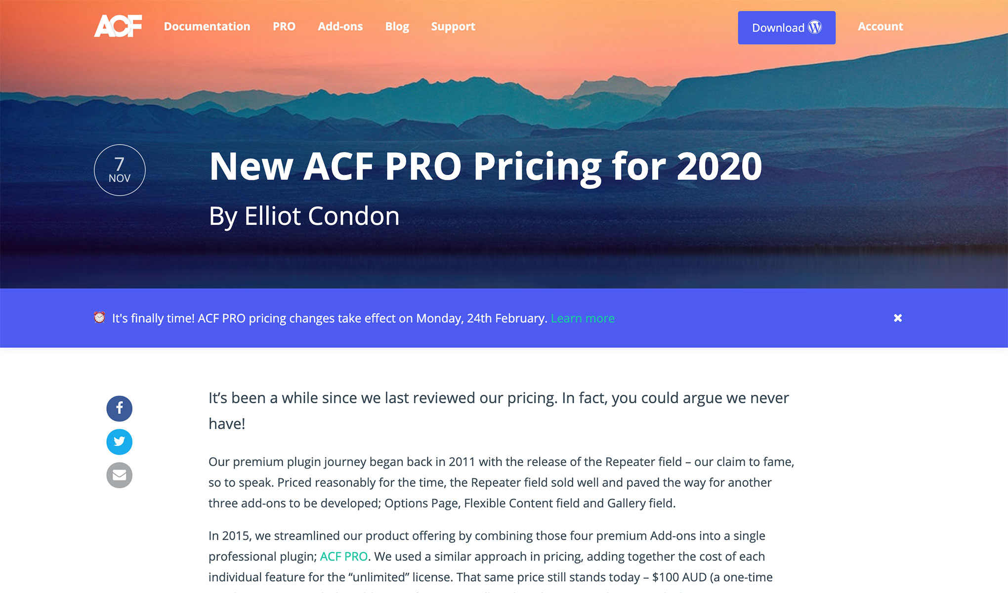 Upcoming ACF Pro Pricing Change on February 24th, 2020 - Premium Plugins